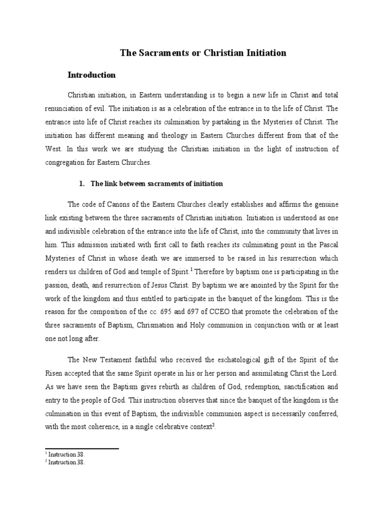 The Sacraments or Christian Initiation - Cpy 1 | PDF | Baptism ...
