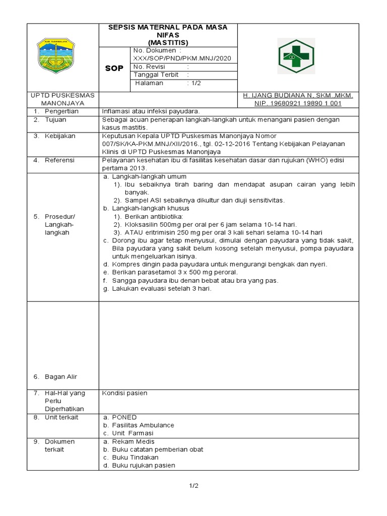 Sop Mastitis | PDF | Sains & Matematika