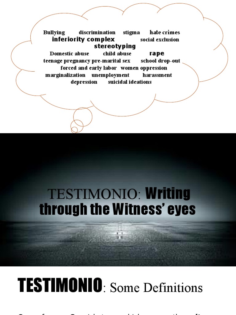 Testimonio-Writing Through The Witness Eyes | PDF | Social Exclusion ...