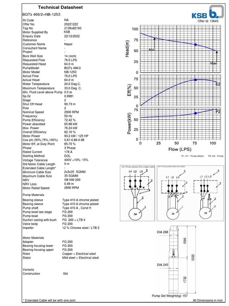 BQTs 466 - 2+NB-1253 | PDF | Pump | Electric Motor