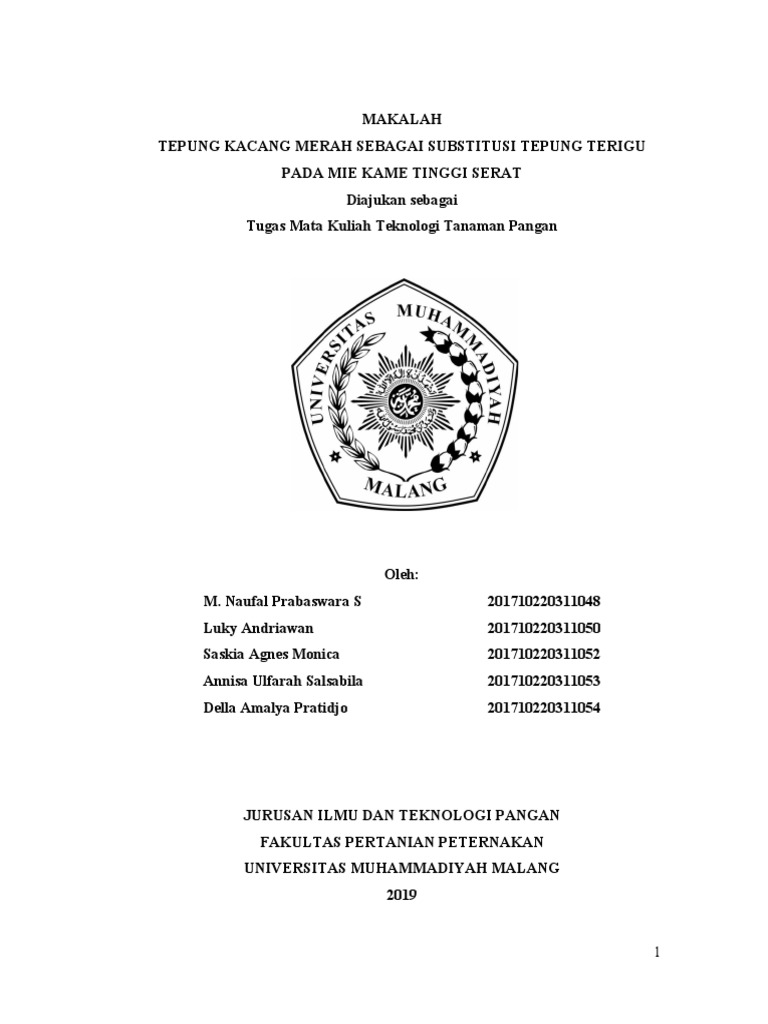 Makalah TTP Mie Kacang Merah Fixx | PDF