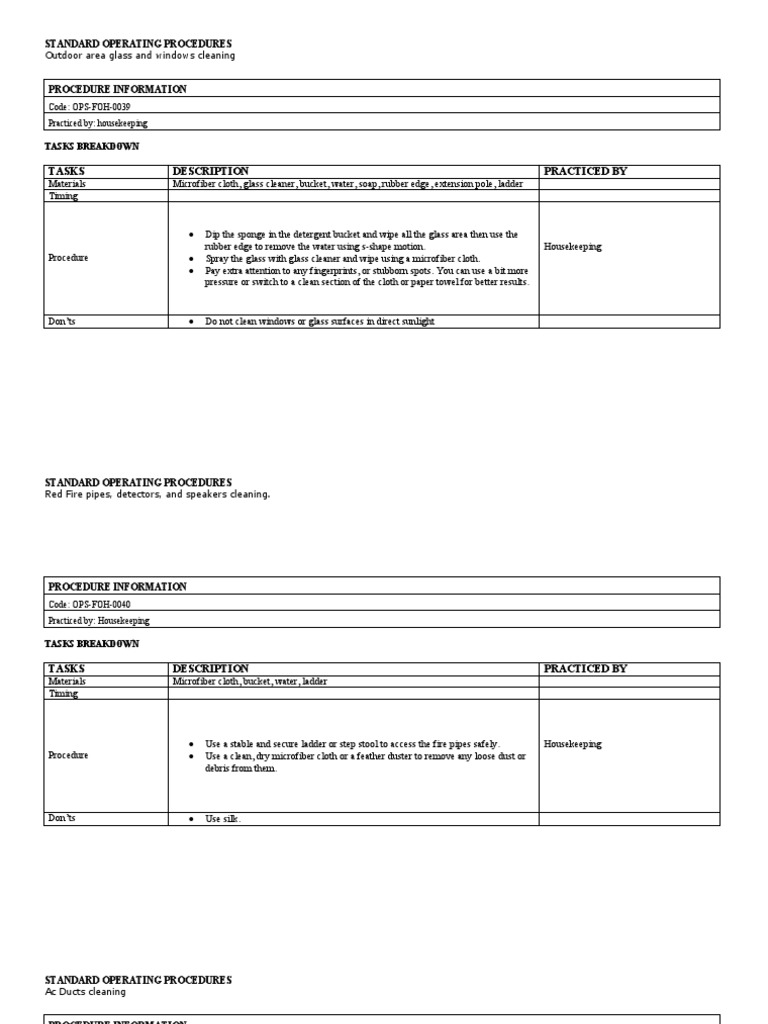 Process | Download Free PDF | Housekeeping