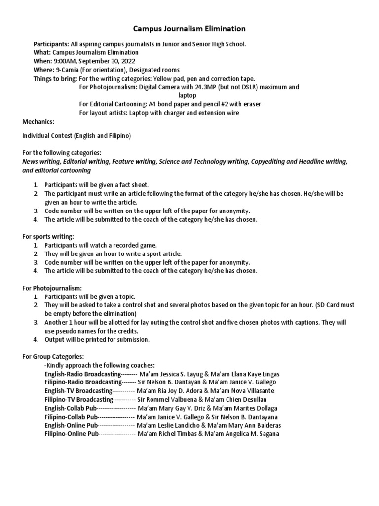 Campus Journalism Elimination | PDF | Entertainment | Human Communication