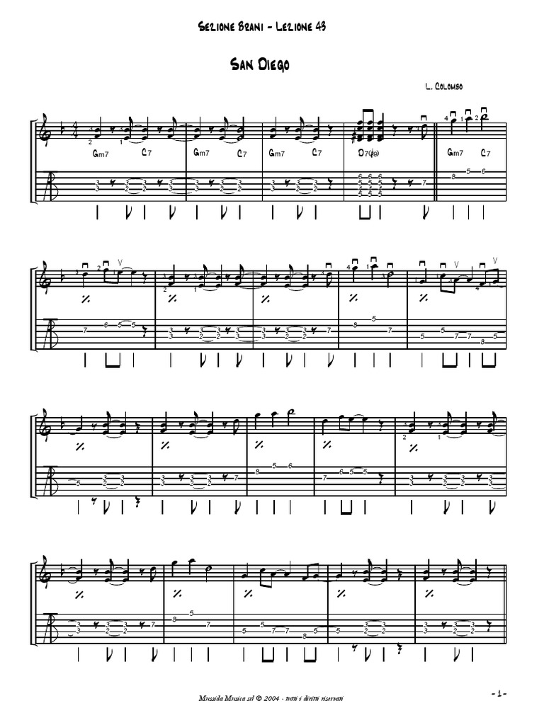 G C G C G C D G C: Sezione Brani - Lezione 43 | PDF