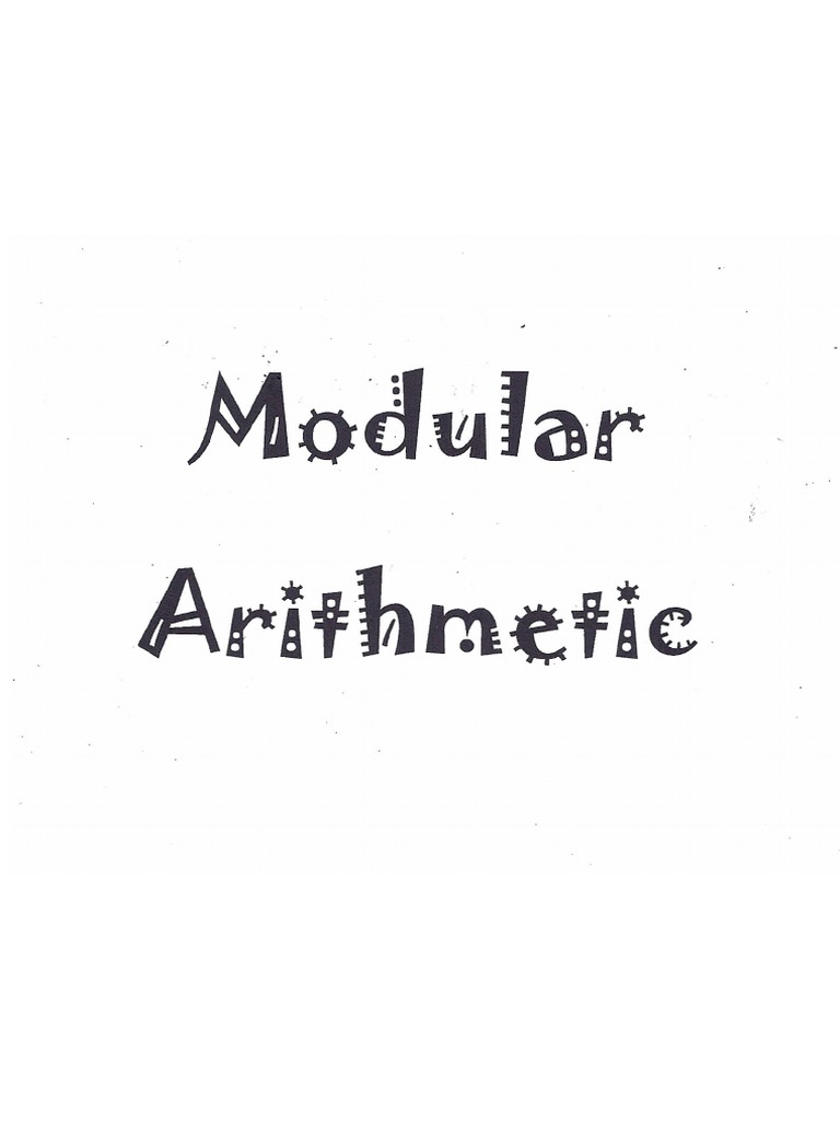 Modular Arithmetic Booklet | PDF | Group Theory | Mathematics
