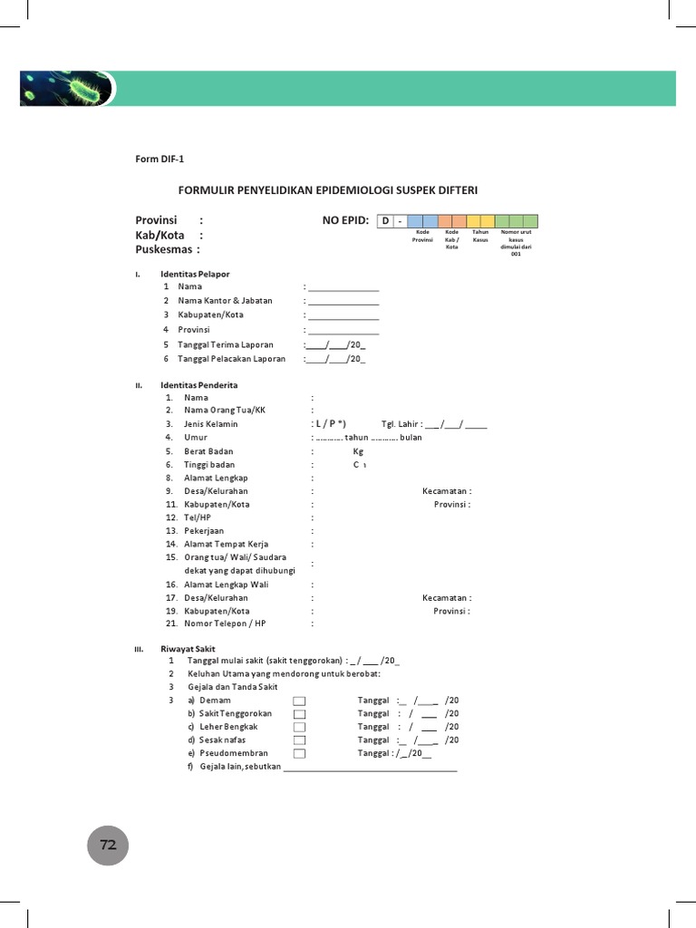 PE Difteri Forms | PDF