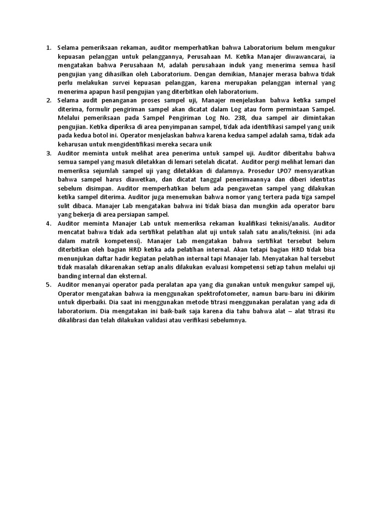 Latihan Audit Internal | PDF