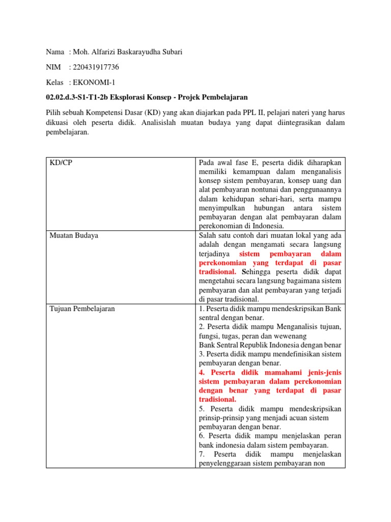 02.02.d.3-S1-T1-2b Eksplorasi Konsep - Projek Pembelajaran | PDF