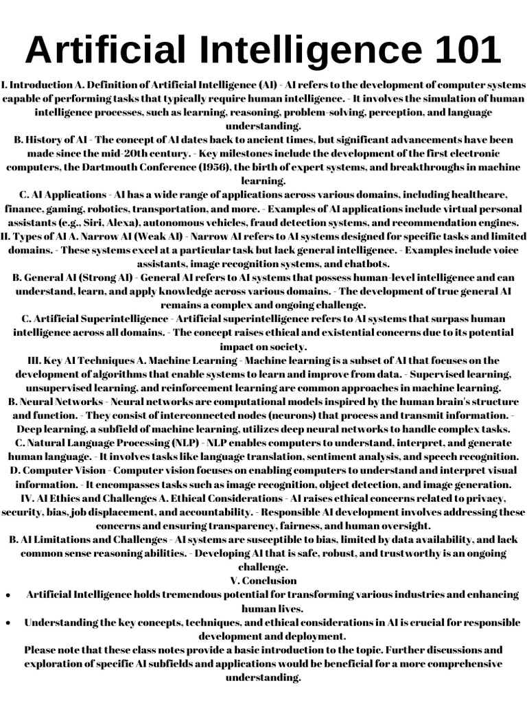 Artificial Intelligence 101 | PDF | Artificial Intelligence | Intelligence (AI) & Semantics