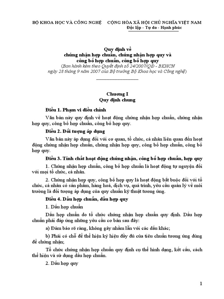 Quy Dinh Kem Theo Quyet Dinh 24 | PDF