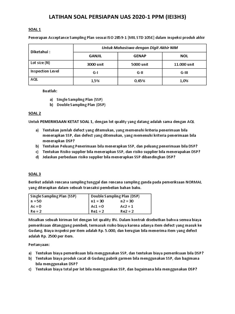 Latihan Soal Persiapan Uas 2020 | PDF | Sains & Matematika | Teknologi & Rekayasa