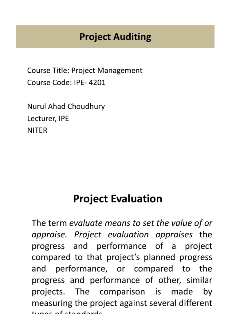 Project Audit | PDF | Audit | Project Management