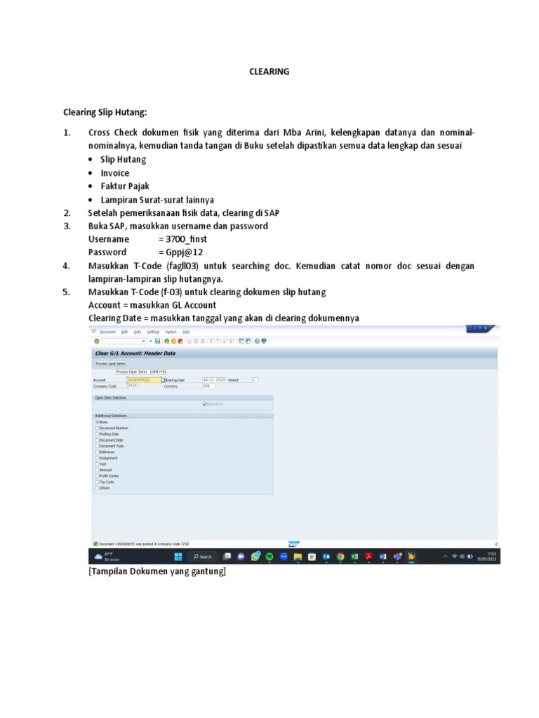 Proses Clearing di SAP untuk Hutang | PDF | Karier & Perkembangan