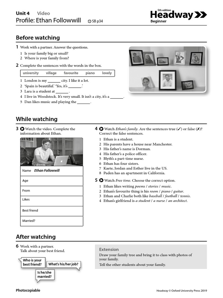 HW5e Beg Video Worksheet Unit 04 | PDF | Cognition | Cognitive Science
