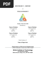 Major Project Report: B.Tech in EEE | PDF | Electrical Engineering ...