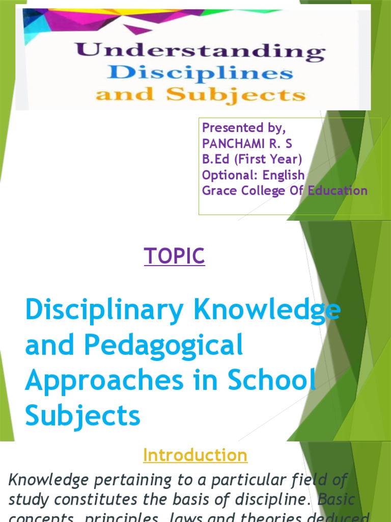 Seminar On Disciplinary Knowledge and Pedagogical Approaches in School ...