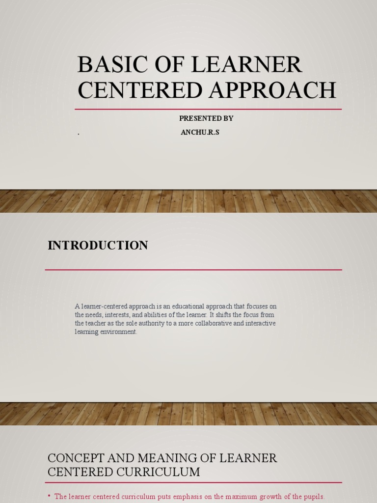 Basic of Learner Centered Approach | PDF | Learning | Educational Assessment