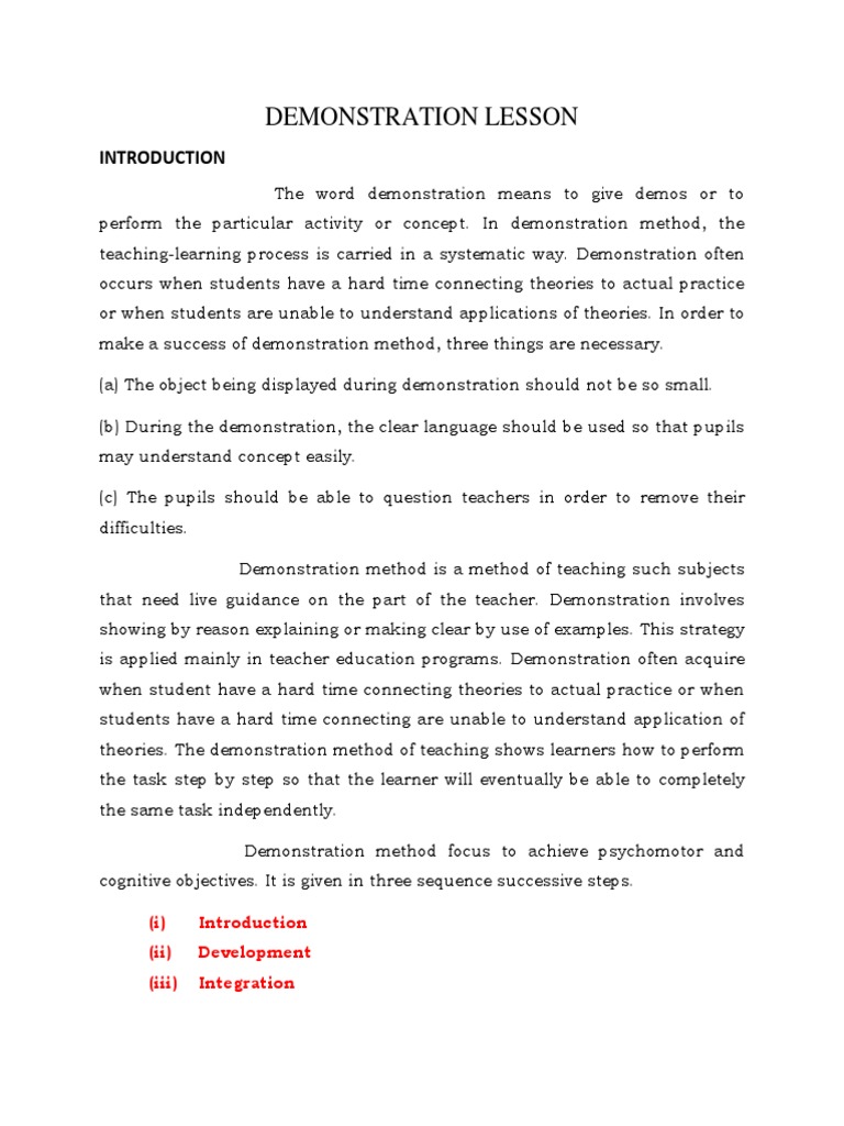 Demonstration Record Introduction | PDF | Teachers | Learning