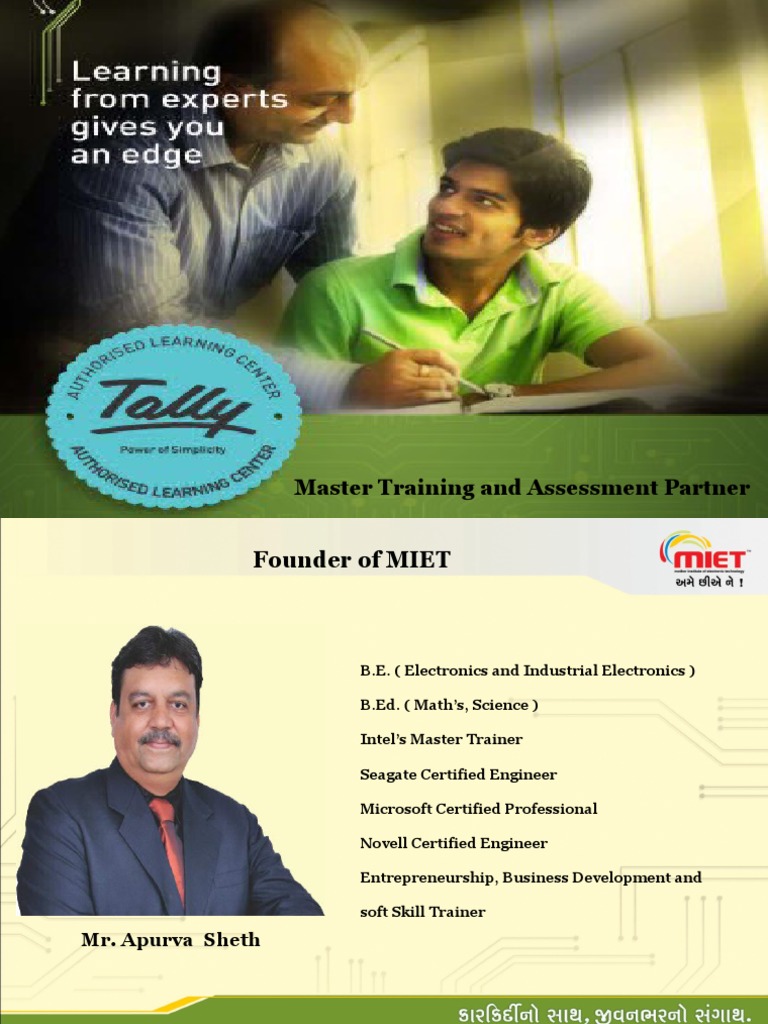 MIET: Tally Training and Certification | PDF | Taxes | Enterprise ...