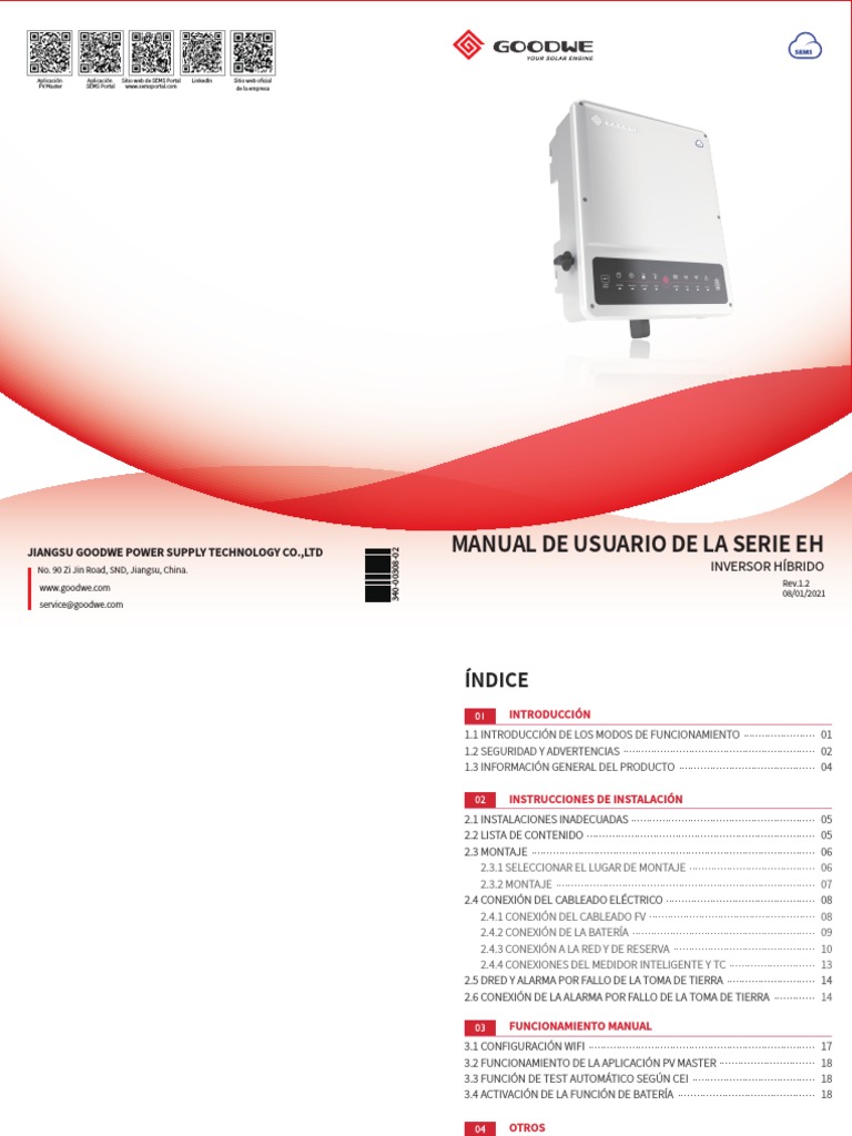 GW_EH_User Manual-ES | PDF | Ingenieria Eléctrica | Ciencias fisicas