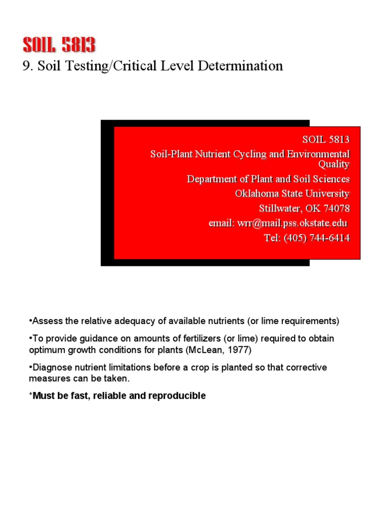 Soil Testing Critical Levels | PDF | Electromagnetic Radiation | Frequency