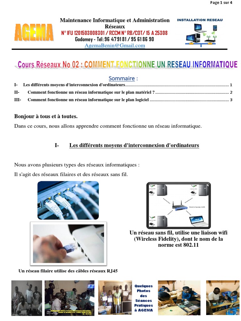 Cours Réseaux No 02 Comment Fonctionne Un Réseau Informatique | PDF ...