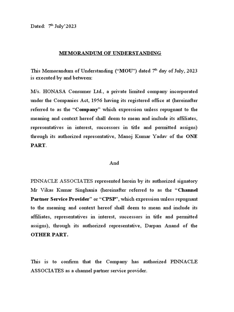 Mama Earth, Prp. Consl. Agreement | PDF | Payments | Private Law