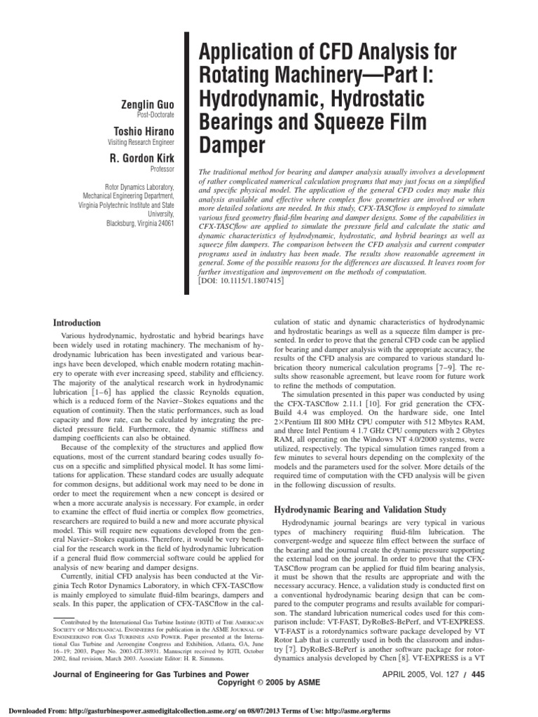 2005-Guo, Zenglin-App of CFD For Rotating machinery-HD, HS Bearings ...
