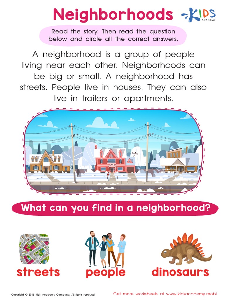 Grade 1 Neighborhoods Worksheet | PDF | Young Adult | General Fiction