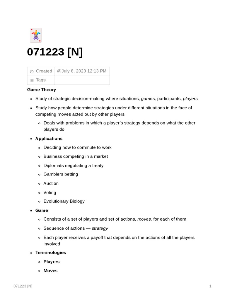 (GEMATMW) Game Theory | PDF | Game Theory | Microeconomics