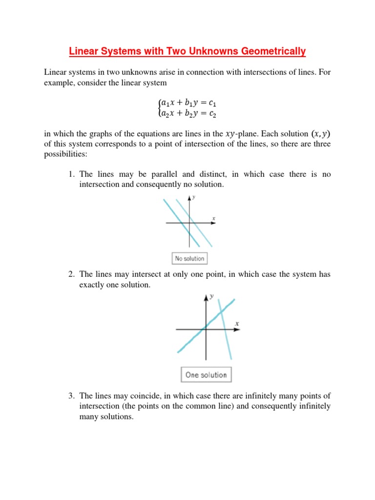 Lecture 2 | PDF | System Of Linear Equations | Equations