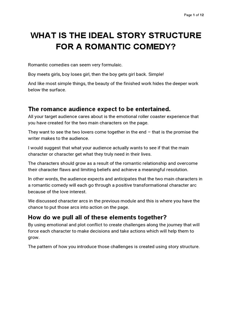 The Ideal Story Structure For Romantic Comedies | PDF | Romance Novels ...