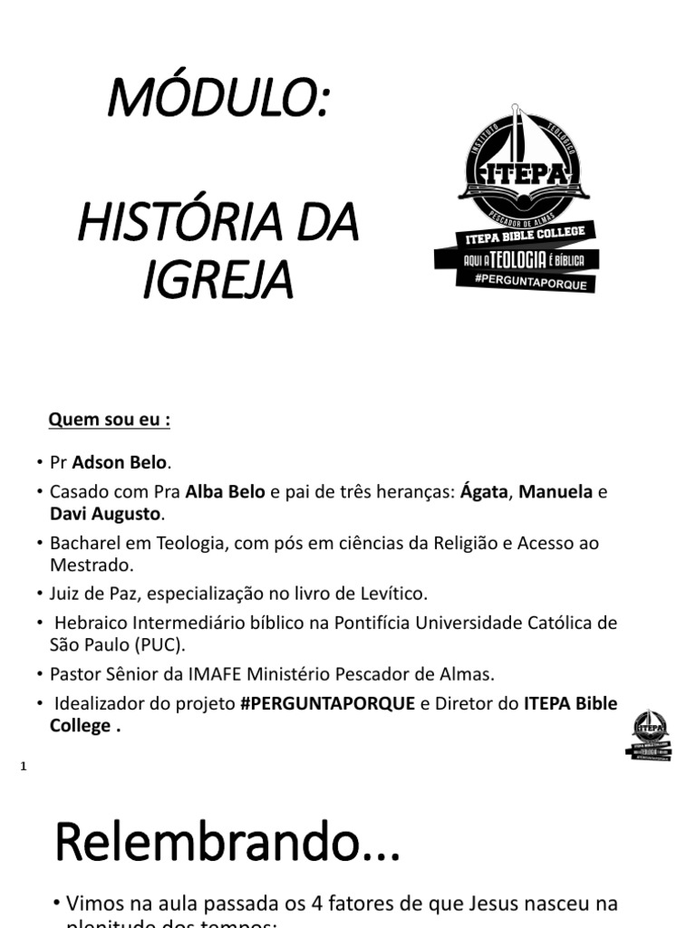 Aula 4 História Da Igreja Pdf Império Romano Igreja Católica