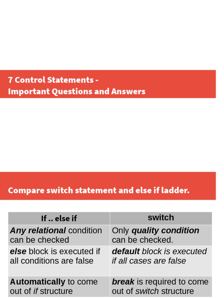 Hsslive-7 Control Statements | PDF
