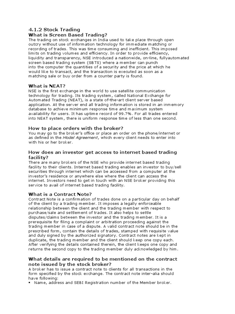 Stock Trading Basics and Guidelines | PDF | Stocks | Cheque