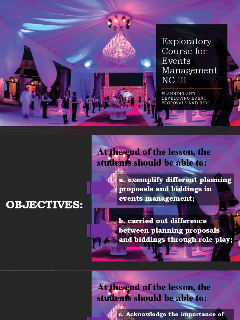 Exploratory Course For Events Management NC III | PDF | Request For ...