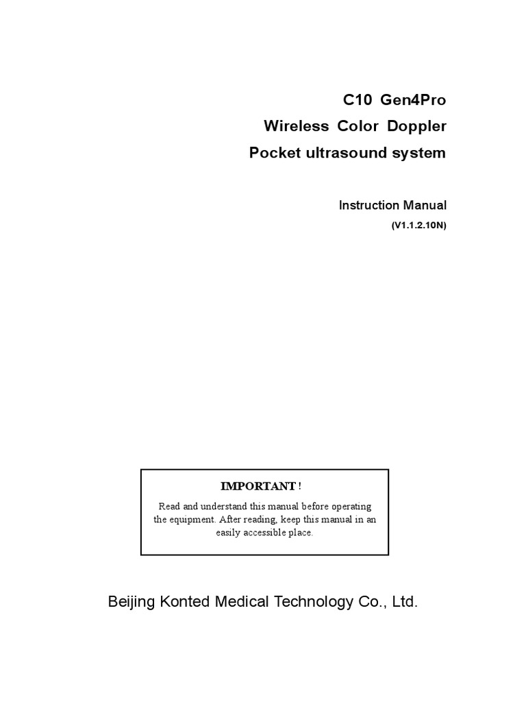 User Manual Konted GEN4Pro Color Doppler Wireless Probe | PDF | Ios ...