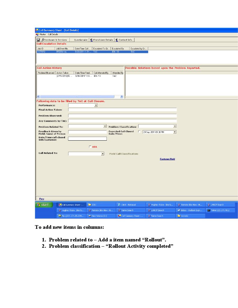 To Add New Items in Columns: 1. Problem Related To - Add A Item Named ...
