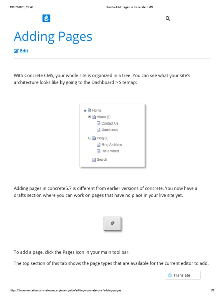 Adding Pages in Concrete CMS Guide | PDF | Data Management | System ...