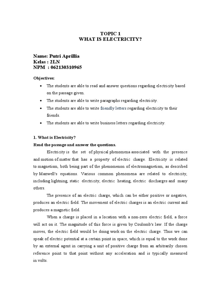 Understanding Electricity Basics | PDF | Electricity | Electric Charge