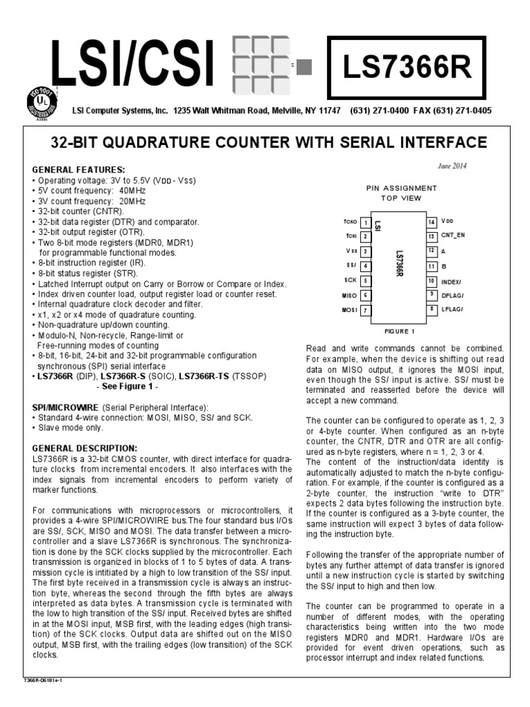 LS7366R | PDF | Digital Electronics | Office Equipment