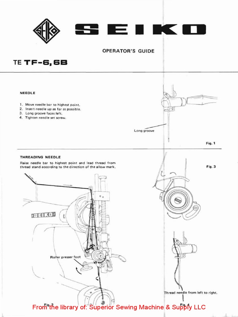 Seiko TE TF-6, - 6B Instruction Manual | PDF | Textiles | Machines