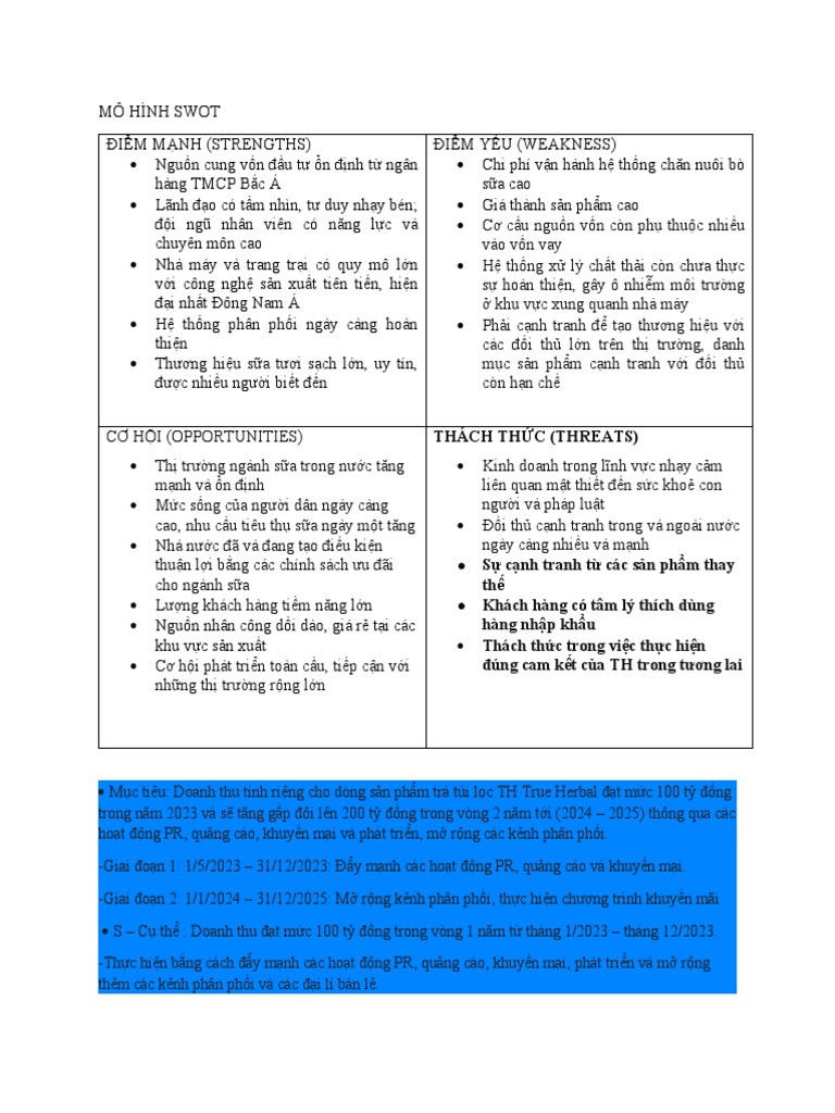 Mô Hình Swot | PDF