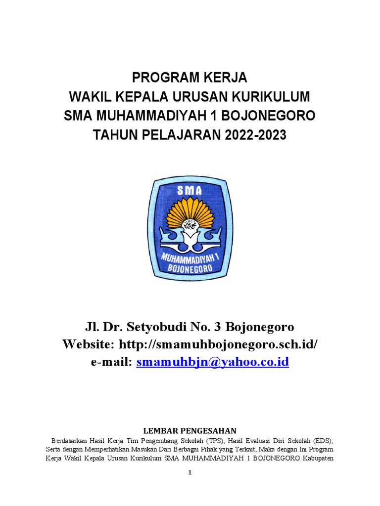 Contoh Proker Kurikulum 2022-2023 | PDF