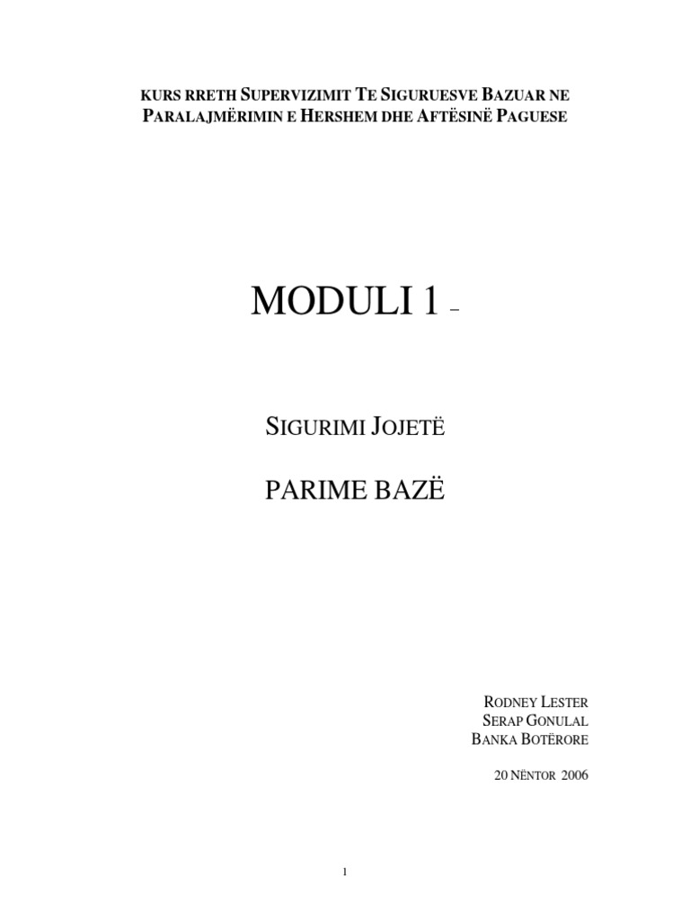 AMF - Sigurimi Jojete - Parimet Baze - Moduli 1 | PDF
