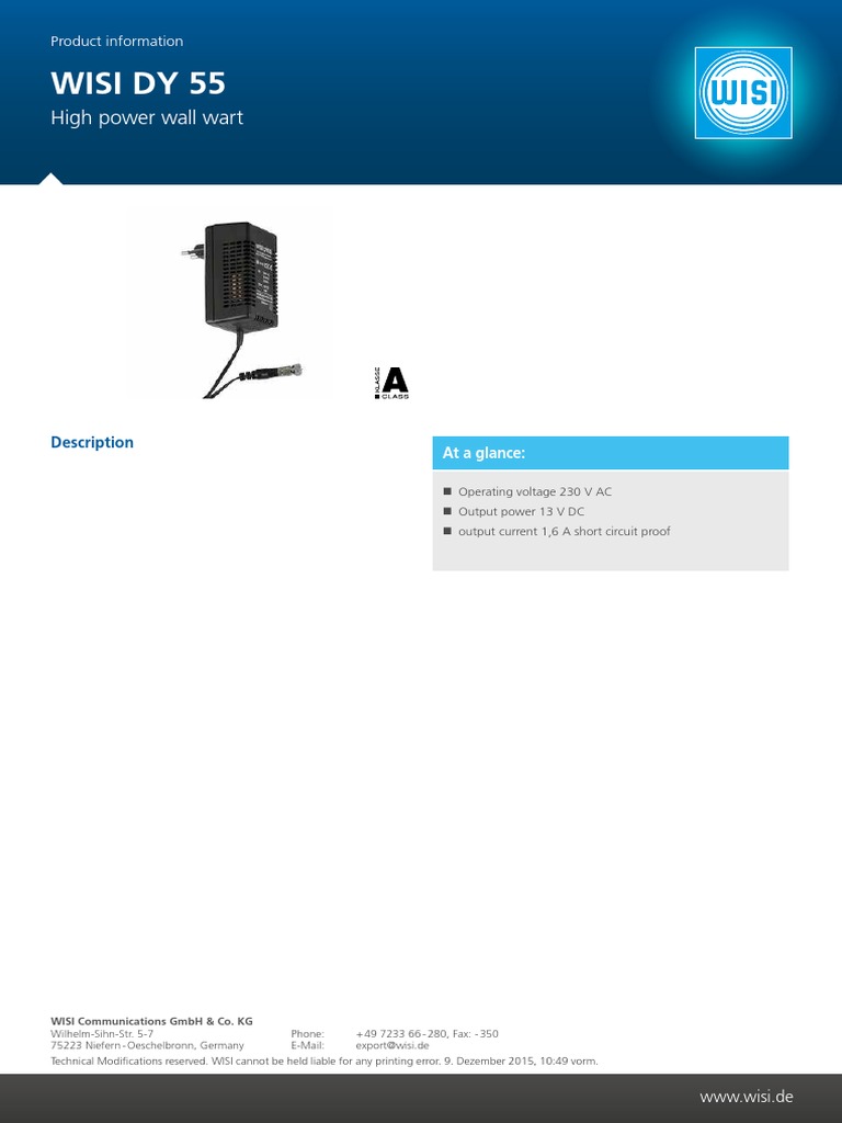 WISI-DY-55 - Karta Katalogowa - EN | PDF