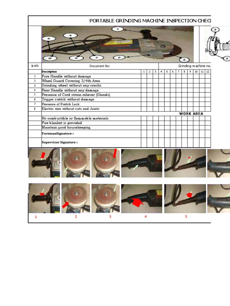 Grinding Machine Check List | PDF