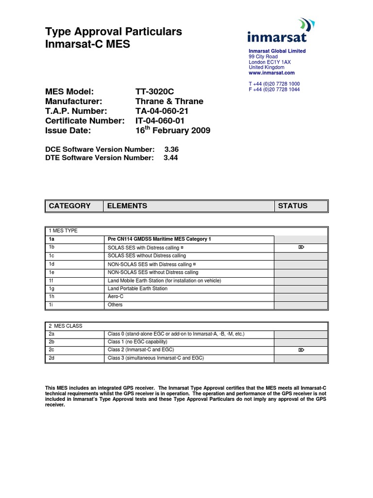 Vdocuments - MX - Type Approval Particulars Inmarsat C Approval ...
