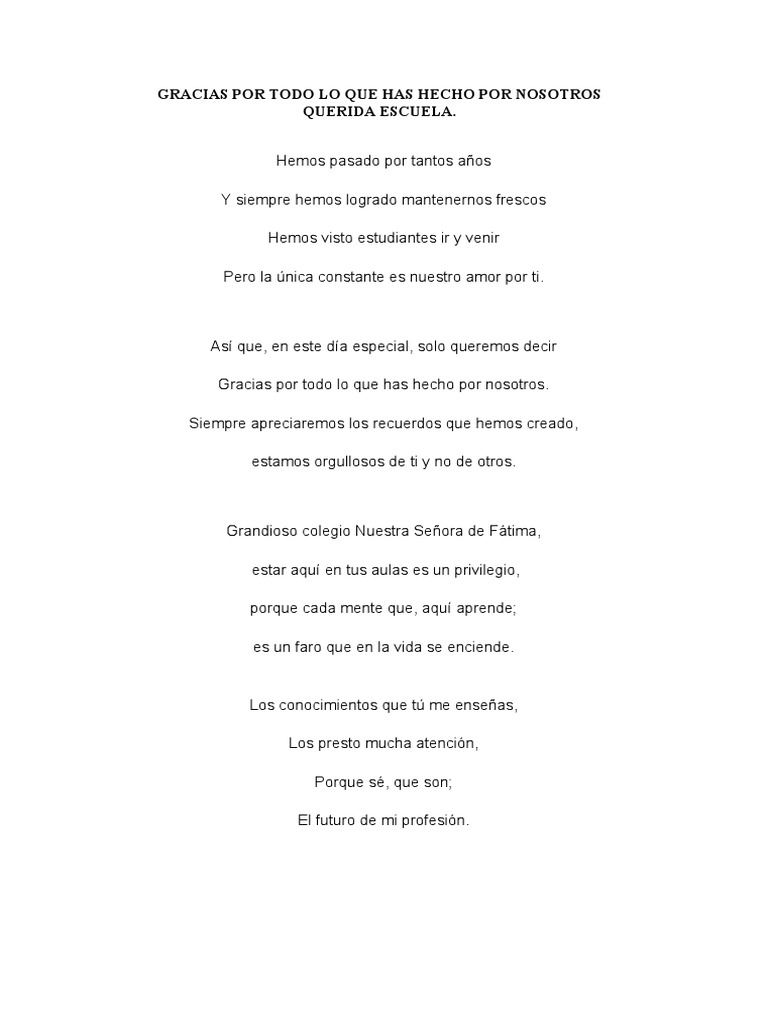 Poema A Mi Colegio | PDF