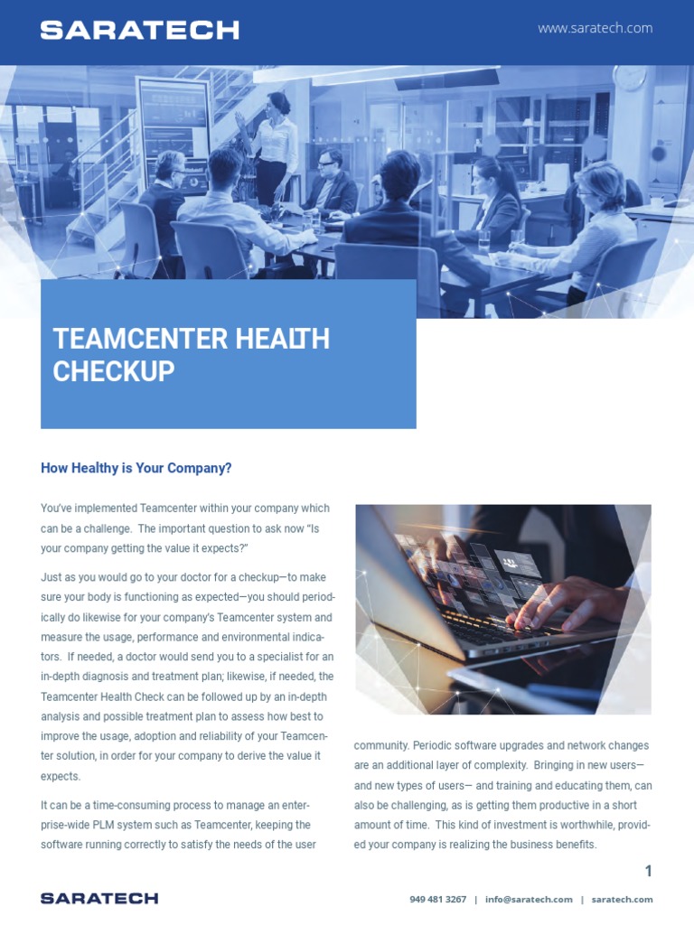 Saratech Teamcenter Health Check | PDF | Reliability Engineering | Information Technology Management